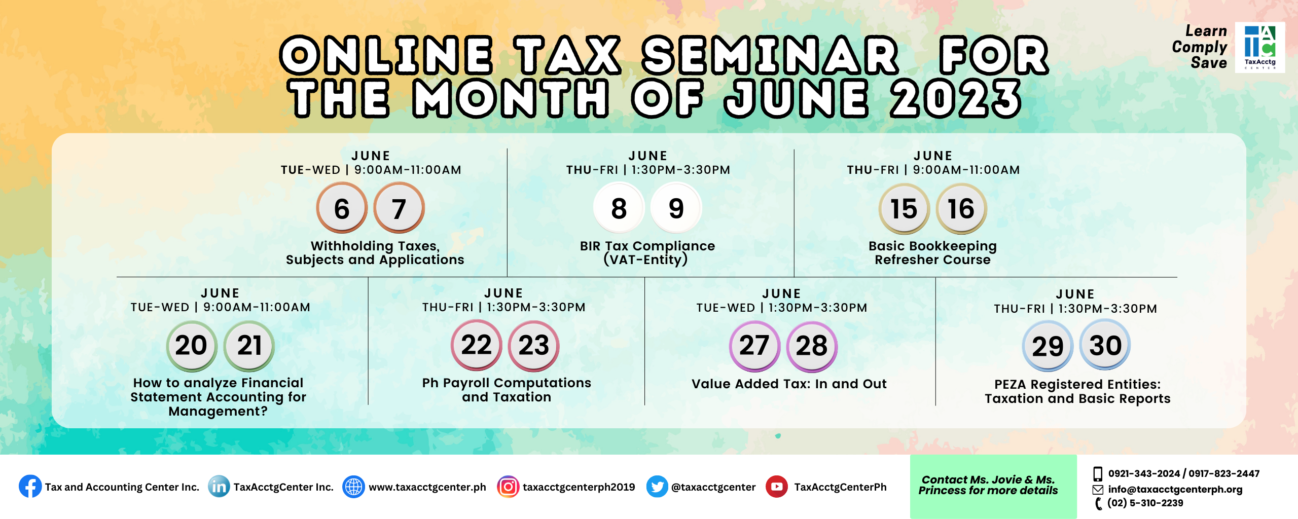 Tax and Accounting Center, Inc. - LEARN.COMPLY.SAVE