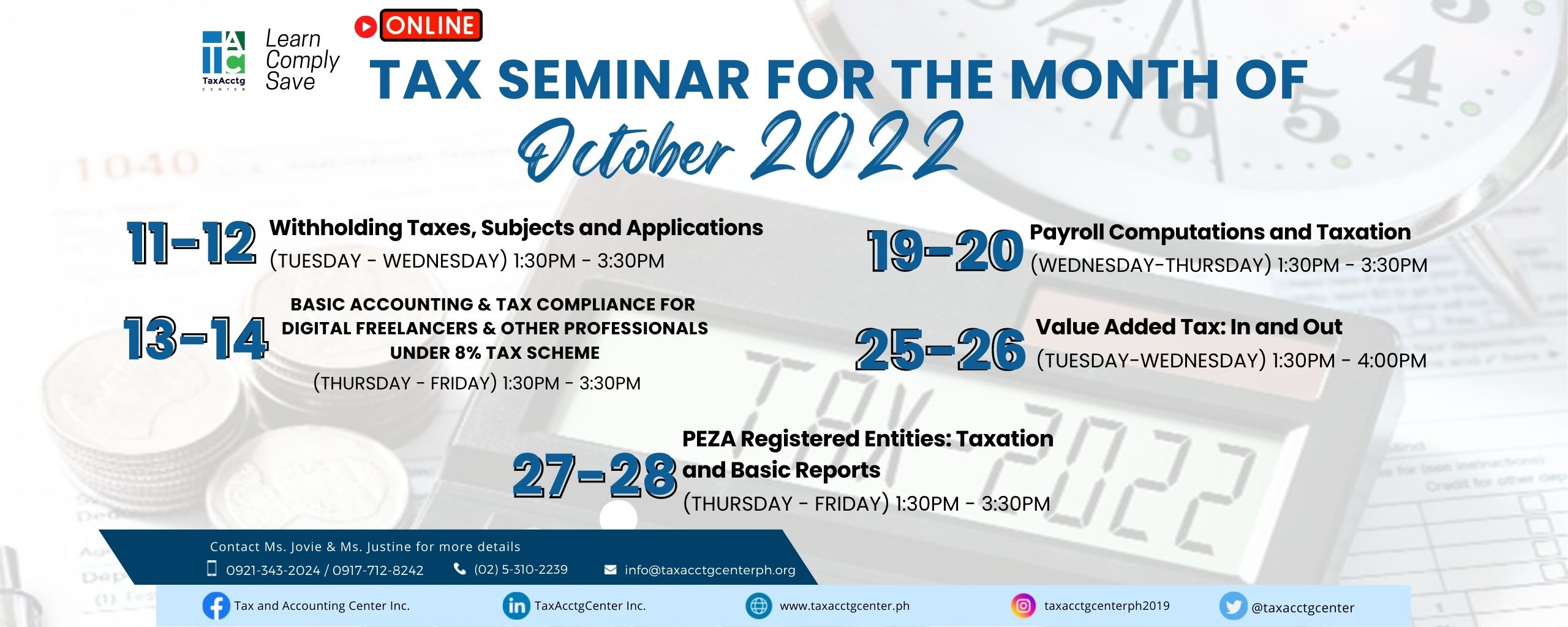 Tax and Accounting Center, Inc. - LEARN.COMPLY.SAVE